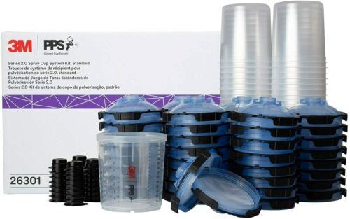 3M 26301 PPS 2.0 Spray Gun Cup, Lids and Liners Kit, 125-Micron Filter ...