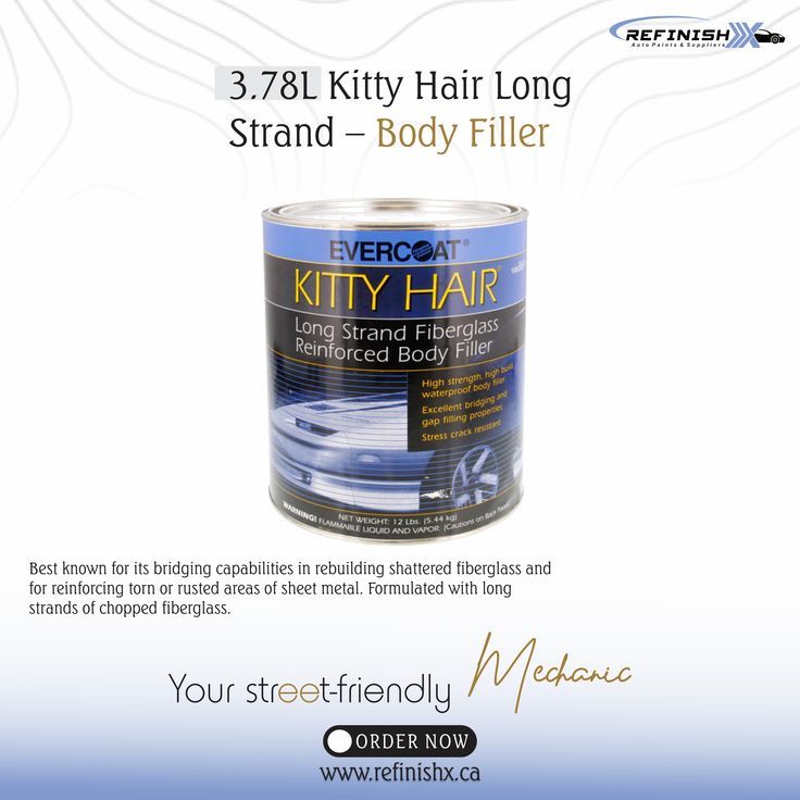 3.78L Kitty Hair Long Strand - Body Filler | Refinshx.com – refinishx