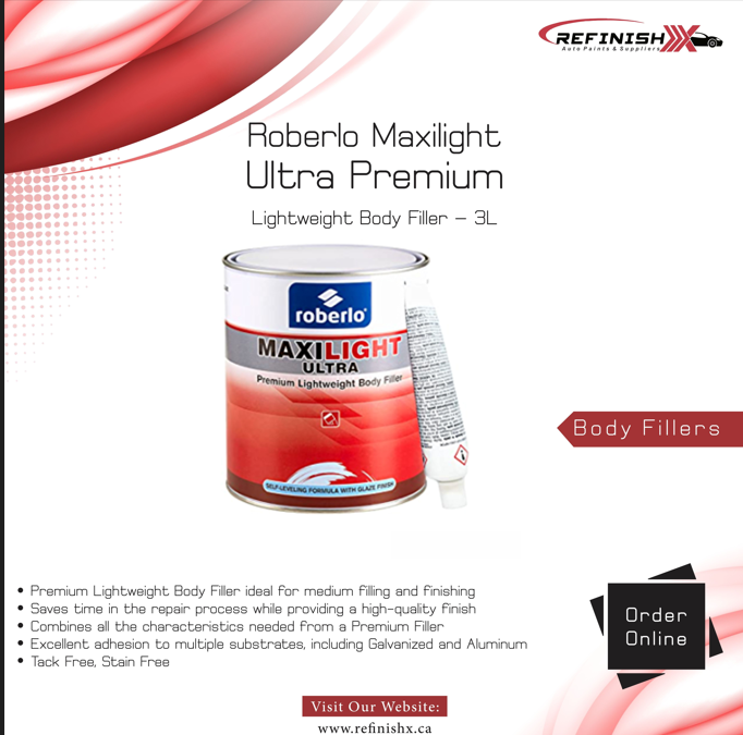 Roberlo Maxilight Ultra Premium Lightweight Body Filler - 3L - refinis ...